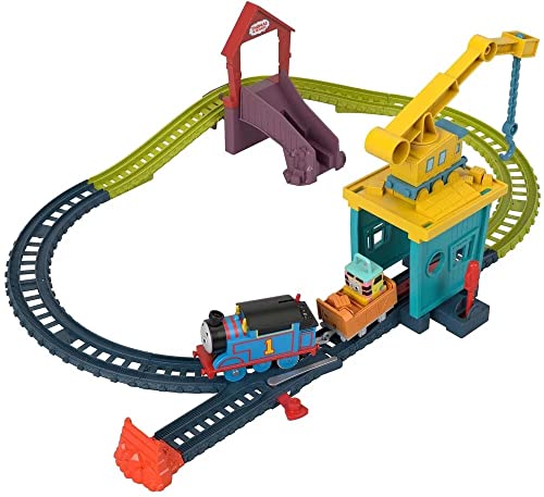 Thomas & Friends Motorized Toy Train Set Fix 'Em Up Friends With Carly The Crane, Sandy The Rail Speeder & Thomas For Ages 3+ Years