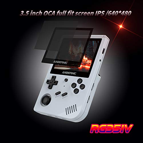 RG351V Handheld Game Console Portable 3.5 inch IPS Screen Open Source System Built-in WiFi Online Sparring 3900mAh Battery 64G Card 2500 Retro Classic Games Gifts (RG351V-Gray)