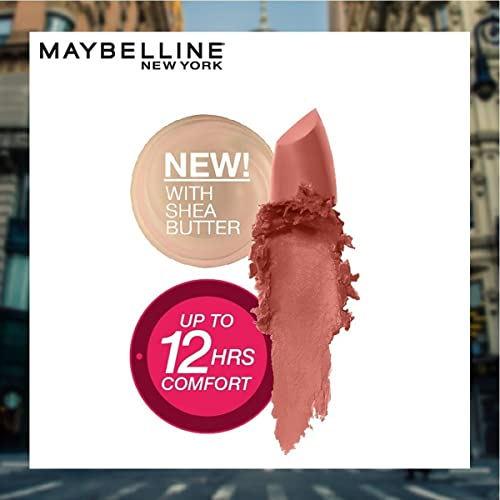 Maybelline Color Sensational Lipstick, Lip Makeup, Matte Finish, Hydrating Lipstick, Nude, Pink, Red, Plum Lip Color, Clay Crush, 0.15 oz; (Packaging May Vary)
