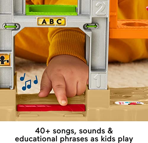 Fisher-Price Little People Toddler Learning Toy Load Up ‘N Learn Construction Site Playset With Dump Truck For Ages 18+ Months