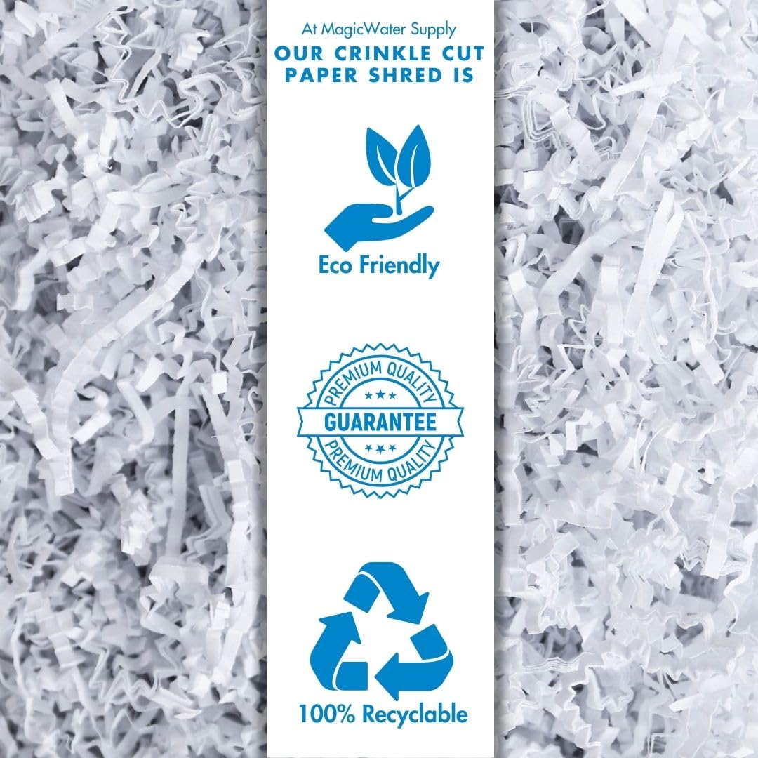 MagicWater Supply Soft & Thin Cut Crinkle Paper Shred Filler (1 LB) for Gift Wrapping & Basket Filling - White