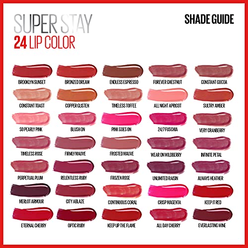 Maybelline Super Stay 24, 2-Step Liquid Lipstick Makeup, Long Lasting Highly Pigmented Color with Moisturizing Balm, Blush On, Pink, 1 Count