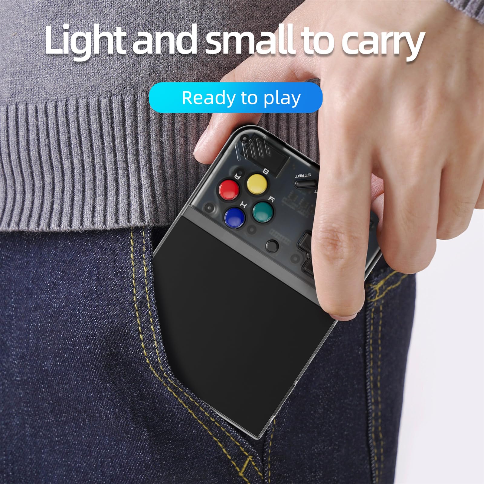 MIYOO Mini Plus Portable Retro Handheld Console V2 Mini+ 3.5-inch IPS Screen Classic Console System Gift (64GB Black)
