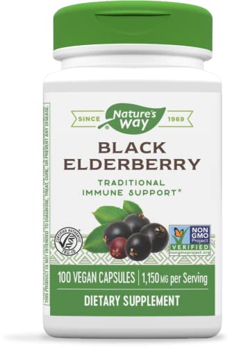 Nature's Way Black Elderberry, 1,150 mg per serving, 100 VCaps (Packaging May Vary)
