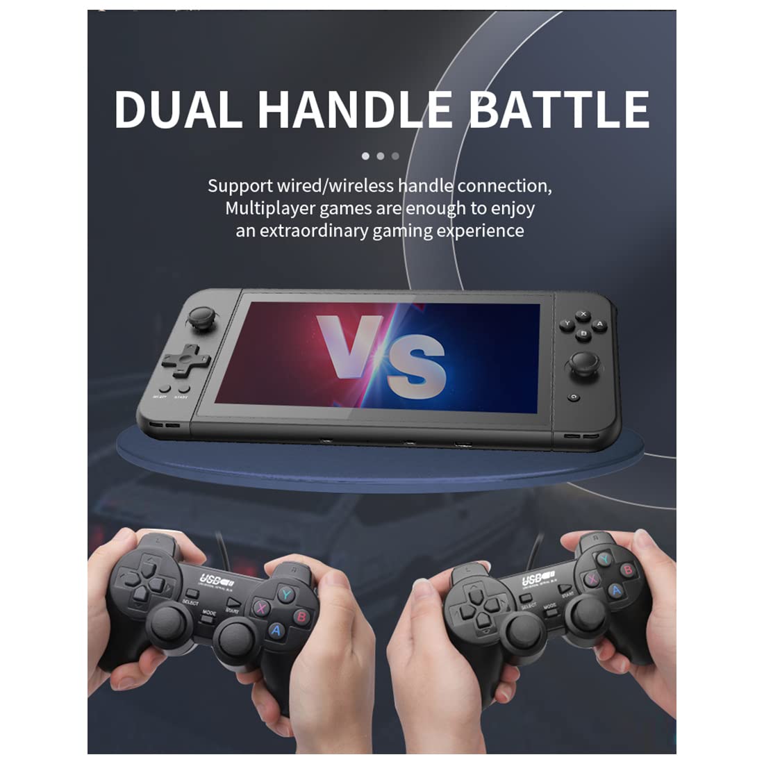Powkiddy X70 Handheld Game Console Retro Video Game Console Built-in 5500 Games, 32G 7-inch IPS Screen Linux Open Source Game Console Portable Gaming Console for Gameboy (Black 32G )