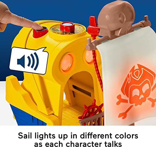 Fisher-Price Santiago of the Seas Pirate Ship Lights & Sounds El Bravo Playset with Santiago Figure for Ages 3+ Years