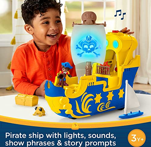 Fisher-Price Santiago of the Seas Pirate Ship Lights & Sounds El Bravo Playset with Santiago Figure for Ages 3+ Years