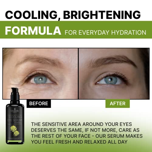Eye Serum Under Eye Cream for Dark Circles and Puffiness β Cooling, Hydrating Under Eye Serum with Pure Fennel Extract β Eye Cream Anti Aging to Moisturize & Depuff β Zero Paraben Eye Gel by Vitavelle