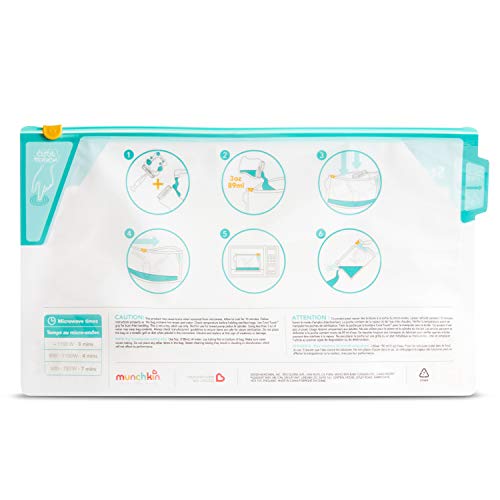 Munchkin® Sterilize™ Microwave Bottle Sterilizer Bags, Eliminates up to 99.9% of Common Bacteria, 30 Uses per Bag, 6 Pack