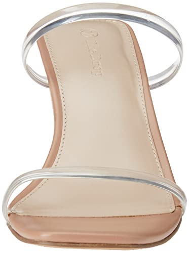 The Drop Women's Sophia Two Strap Wedge,Clear, 7.5