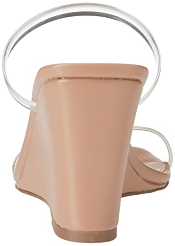 The Drop Women's Sophia Two Strap Wedge,Clear, 7.5
