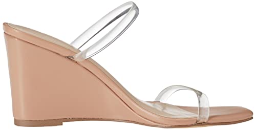 The Drop Women's Sophia Two Strap Wedge,Clear, 7.5