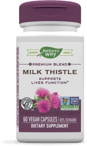 Nature's Way Standardized Milk Thistle, Liver Function Support*, 60 Vegan Capsules