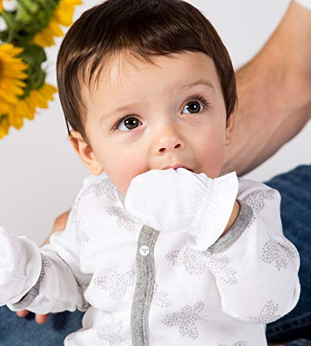 Burt's Bees Baby Unisex Baby Mittens, No-scratch Mitts, 100% Organic Cotton, Set of 3 Gloves, Midnight