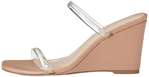 The Drop Women's Sophia Two Strap Wedge,Clear, 7.5