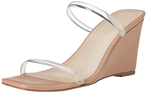 The Drop Women's Sophia Two Strap Wedge,Clear, 7.5