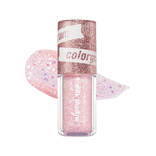 COLORGRAM Milk Bling Shadow - 02 Opal Flash | Pigmented Liquid Glitter Eyeshadow, Long-Lasting Shimmer type for Daily Makeup 0.11 fl.oz., 3.2g