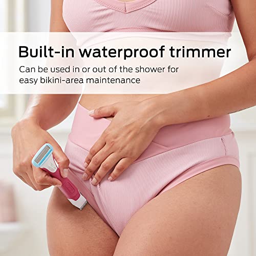 Schick Hydro Silk Trimstyle Bikini Razor for Women with Bikini Trimmer | Womens Razors, 5 Blade Razors for Women, Bikini Hair Removal | 1 Handle & 3 Razor Blade Refills