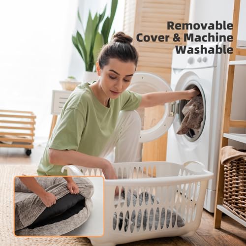 Human Size Dog Bed - 71''x47''x12.5'', Washable Faux Fur, Orthopedic, Plump Pillow, Blanket, Brown