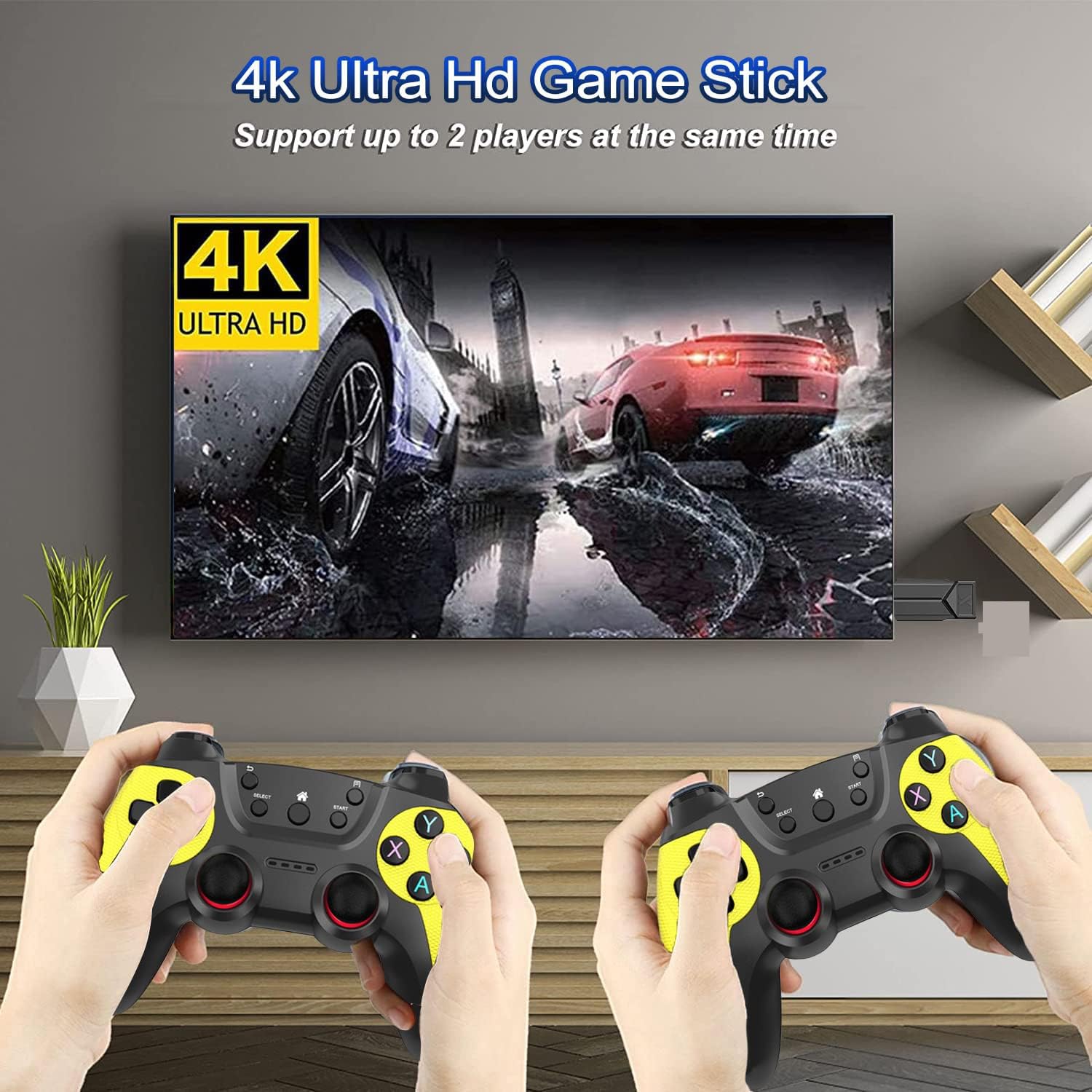 30000+ Games, Retro Game Console, Handheld Console, Plug and Play Video Game Stick, Retro Play Retro Game Stick 9 emulators, 4K HDMI Output, Premium Dual Competitive Level Dual Controllers