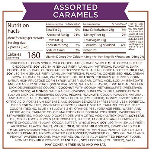 Russell Stover, Assorted Caramels in Milk and Dark Chocolate, Chocolate Gift Box, 9 Ounce
