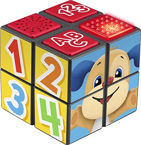 Fisher-Price Laugh & Learn Baby Learning Toy Puppy’S Activity Cube with Lights Music & Fine Motor Activities for Ages 9+ Months