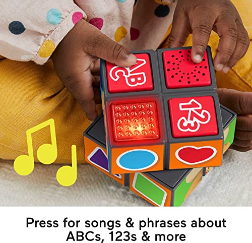 Fisher-Price Laugh & Learn Baby Learning Toy Puppy’S Activity Cube with Lights Music & Fine Motor Activities for Ages 9+ Months