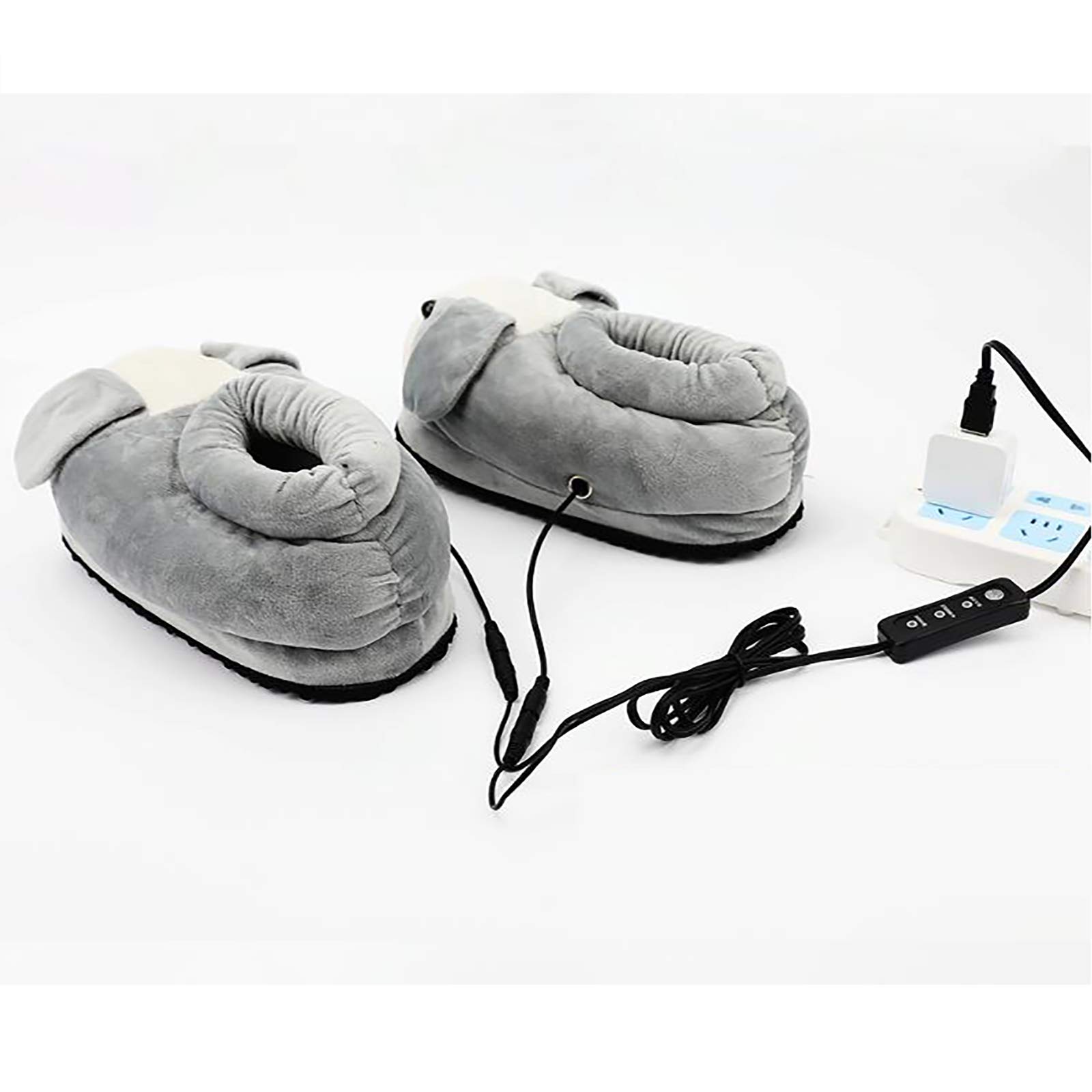 TRRAPLE USB Electric Heated Slippers, Electric Heated Foot Warmer Plush Dog Animal Slipper to Keep Feet Warmer Comfortable Warming Slippers
