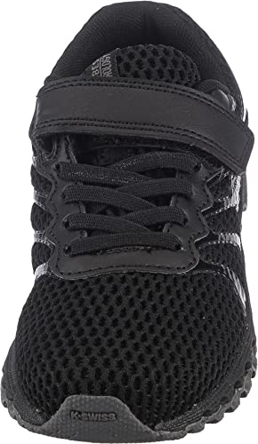 K-Swiss Boy's Tubes Comfort 200 Strap Training Shoe Cross Trainer, Black/Charcoal, 3 Little Kid