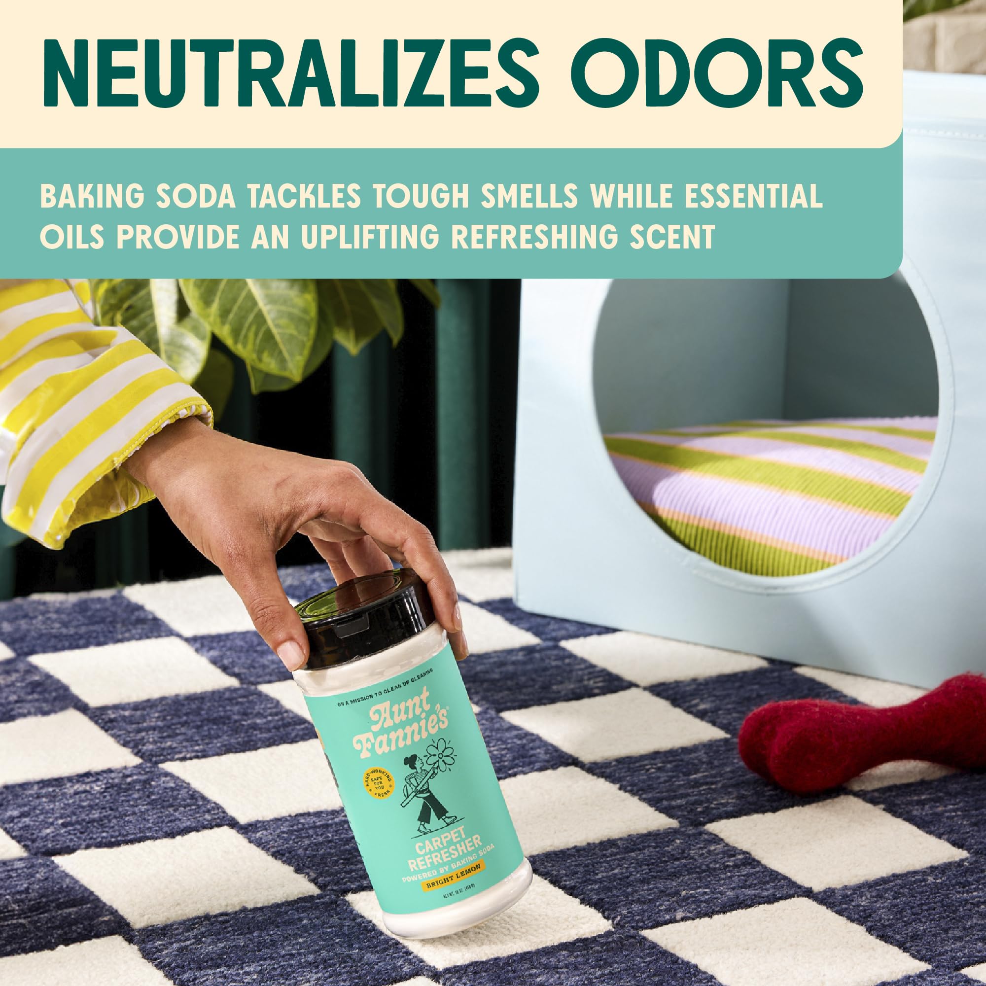 Aunt Fannie's Carpet Refresher, Odor Neutralizing Powder for Homes with Children or Pets (Bright Lemon, Single)