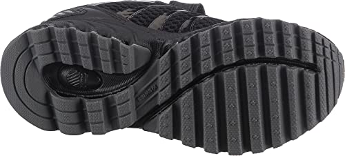 K-Swiss Boy's Tubes Comfort 200 Strap Training Shoe Cross Trainer, Black/Charcoal, 3 Little Kid