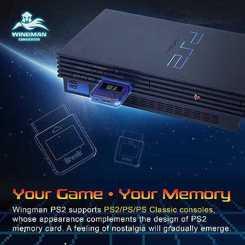 Brook Wingman PS2 Starry Blue Converter - Special Retro Consoles Converter for XB Series X|S, One, 360, Elite 1&2 and PS5/PS4/PS3, Switch Pro Controller on PS2/ PS1/ PS Classic Consoles (Starry Blue)