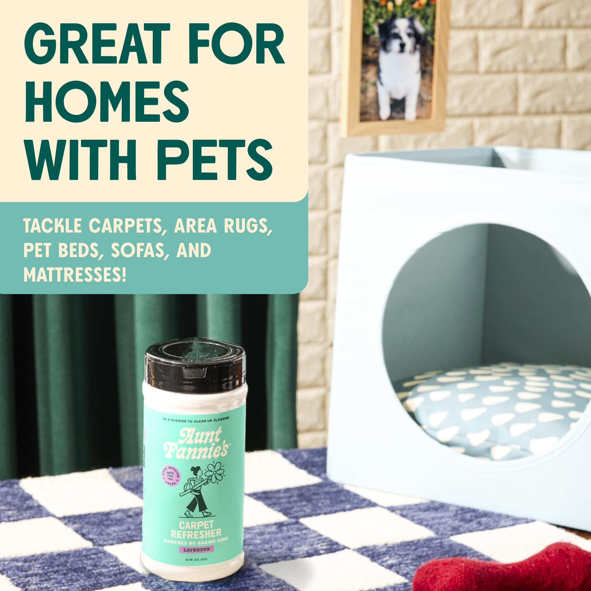 Aunt Fannie's Carpet Refresher, Odor Neutralizing Powder for Homes with Children or Pets (Bright Lemon, Single)
