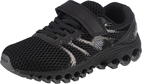 K-Swiss Boy's Tubes Comfort 200 Strap Training Shoe Cross Trainer, Black/Charcoal, 3 Little Kid