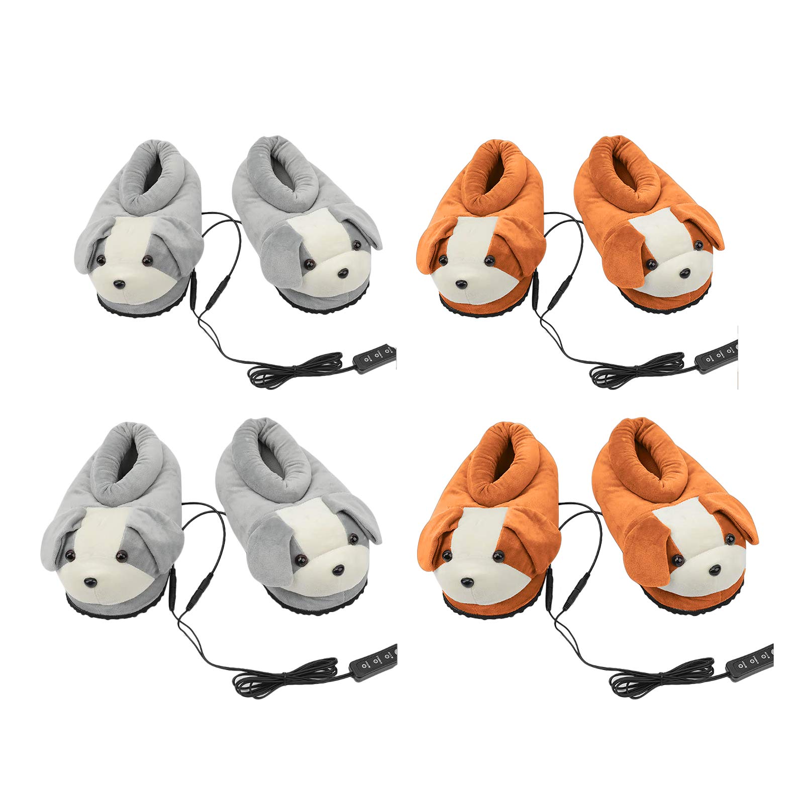TRRAPLE USB Electric Heated Slippers, Electric Heated Foot Warmer Plush Dog Animal Slipper to Keep Feet Warmer Comfortable Warming Slippers