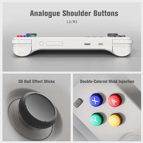 Retroid Pocket 2S Retro Game Handheld Console, Android Retro Game Console Multiple Emulators Console Handheld 3.5 Inch Display 4000mAh Battery Classic Games Console (Black, 4+128GB)