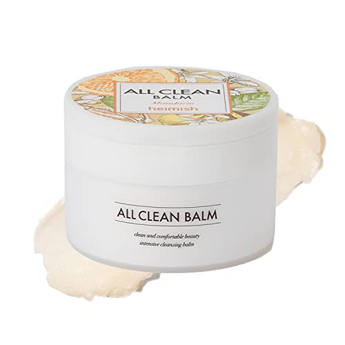 [heimish] All Clean Balm Mandarin - 4.0 fl oz/120ml - Transforming Cleansing Balm to Oil and Milk - Removes Waterproof Makeup, Blackheads, Sebum - Mild Cleansing - Refreshing Citrus Scent - Natural Color - Vegan - Korean Skincare