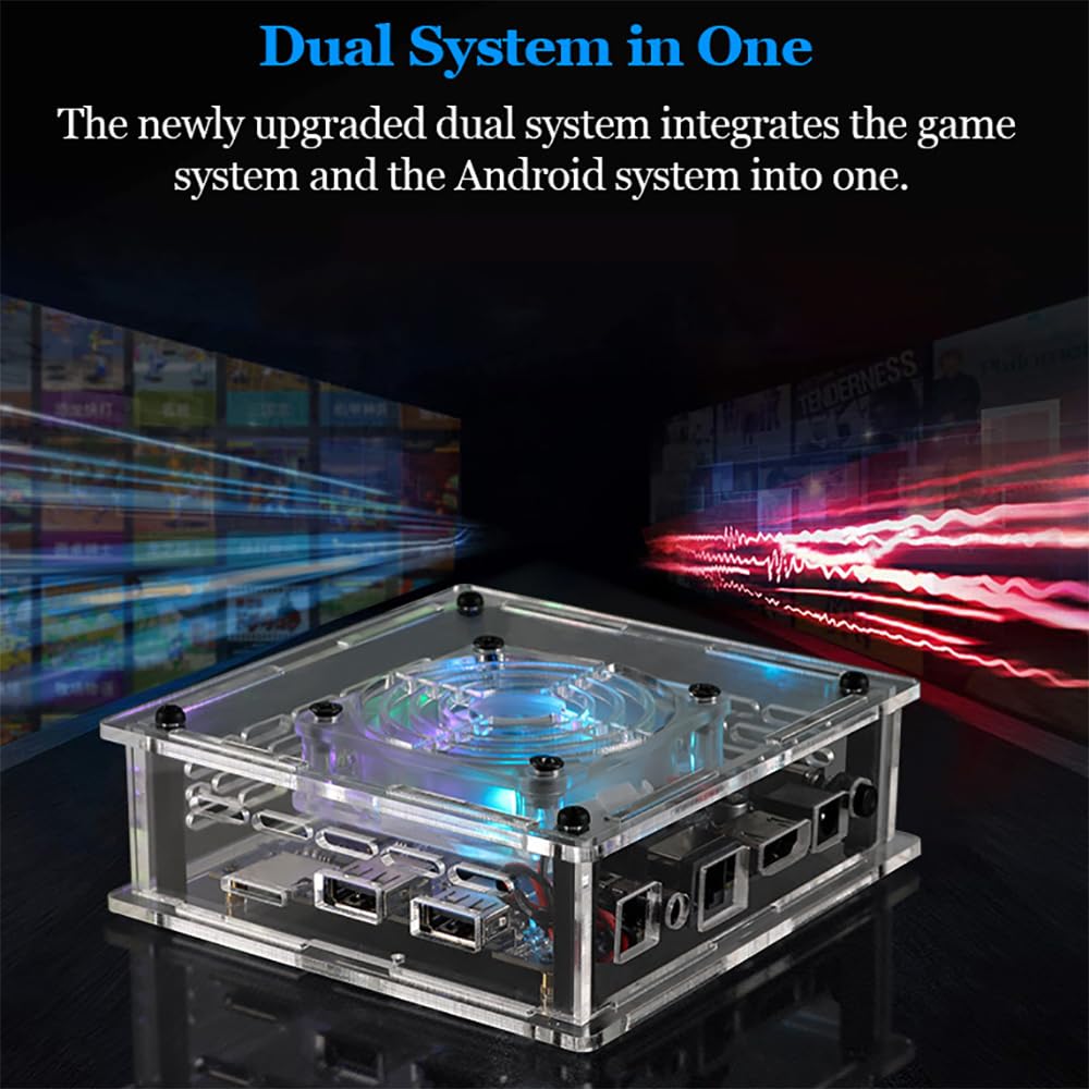Retro Game Console, Video Game Console with 2 Classic Controllers, 70,000 Games and 50 Emulators, Classic Mini Console, Android System and HD Output, Birthday Gifts Choice for Children/Adults