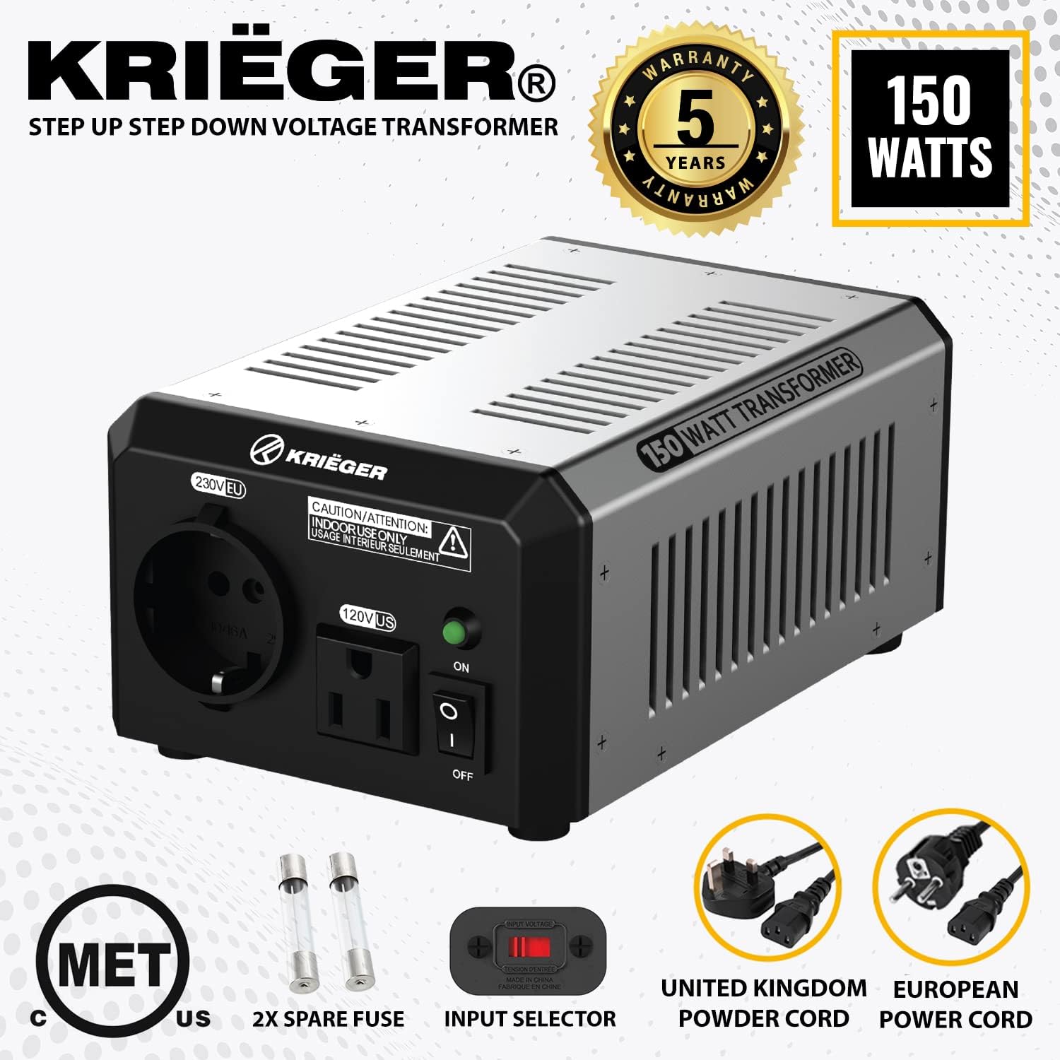 K KRIËGER European Power Converter Step Down Voltage Transformer