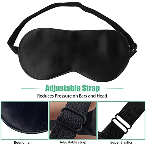 Silk Sleep Mask, 2 Pack 100% Real Natural Pure Silk Eye Mask with Adjustable Strap, Eye Mask for Sleeping, BeeVines Eye Sleep Shade Cover, Blocks Light Reduces Puffy Eyes Gifts