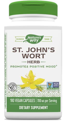 Nature's Way Premium Herbal St. Johnâs Wort Herb, 700 mg per serving, 180 VCaps