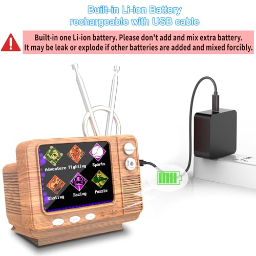 Retro Handheld Games Console with 308 Classic Games 3 Inch Screen Mini TV Video Games Player Support AV Output Electronic Games Xmas Gift for Boys Girls 4-12