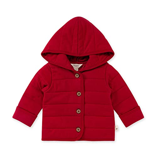Burt's Bees Baby Baby Sweatshirts, Lightweight Zip-up Jackets & Hooded Coats, Organic Cotton, Cardinal Red Quilted, 6 Months