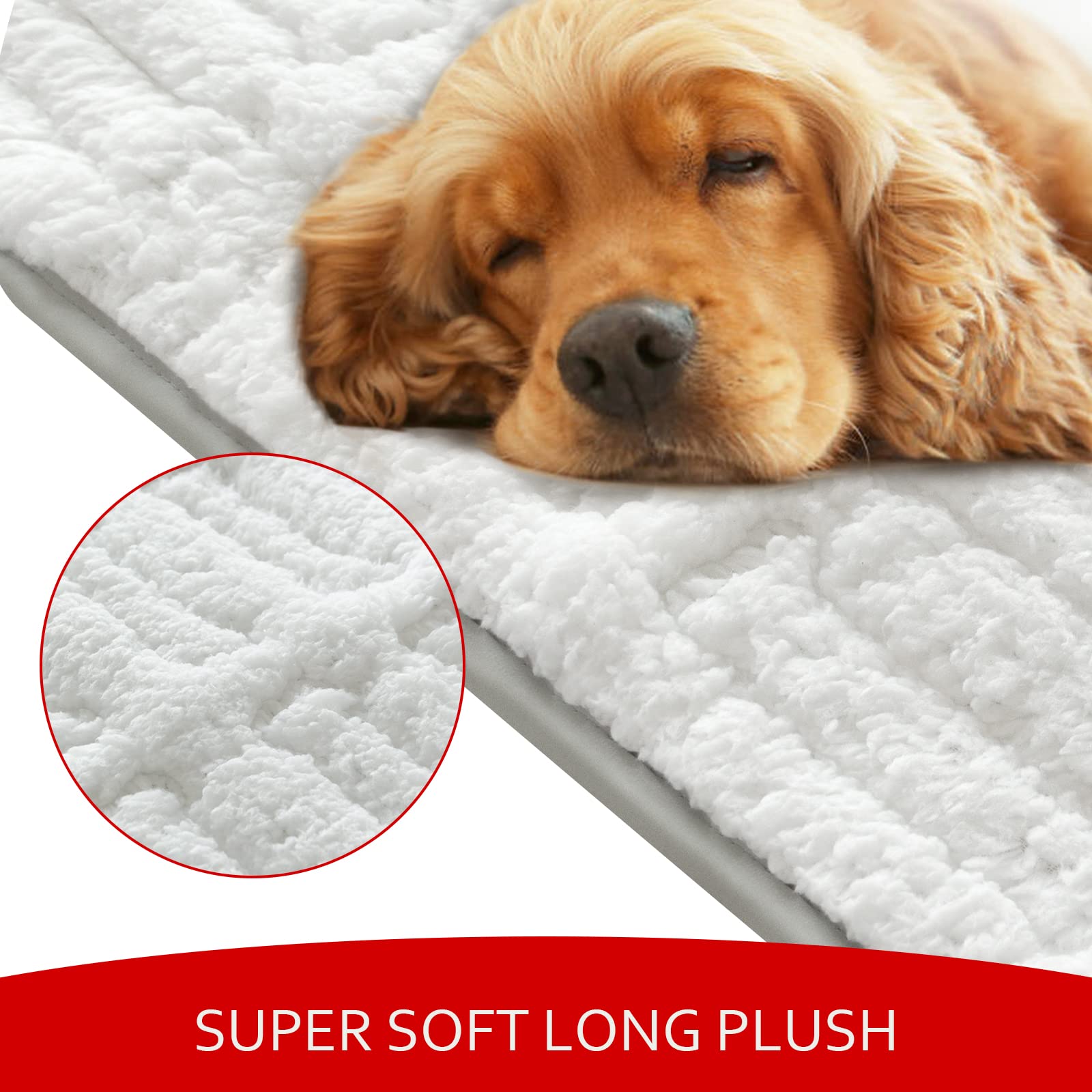Dog Bed Crate Mat(30" X 19"), Soft Plush Dog Bed Pad Machine Washable Crate Pad, Dog Sleeping Mat with Anti Slip Bottom