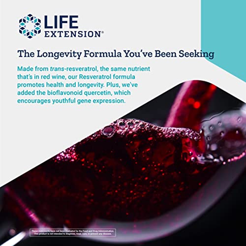 Life Extension Resveratrol Elite - Transresveratrol Supplements From Japanese knotweed Root and Grape Fruit For Heart & Brain Health Support β Gluten-Free, Non-GMO, Vegetarian β 30 Capsules