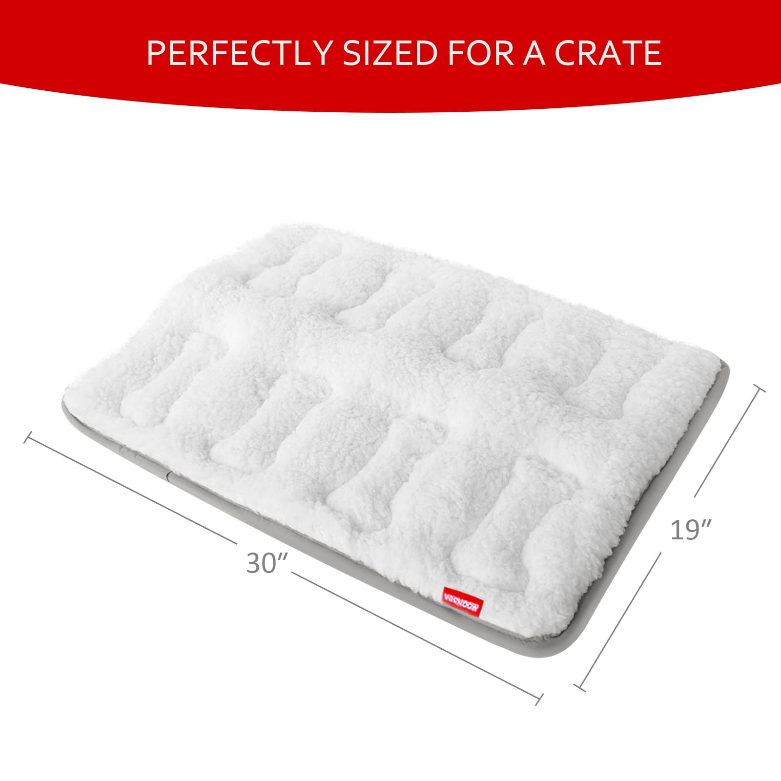 Dog Bed Crate Mat(30" X 19"), Soft Plush Dog Bed Pad Machine Washable Crate Pad, Dog Sleeping Mat with Anti Slip Bottom