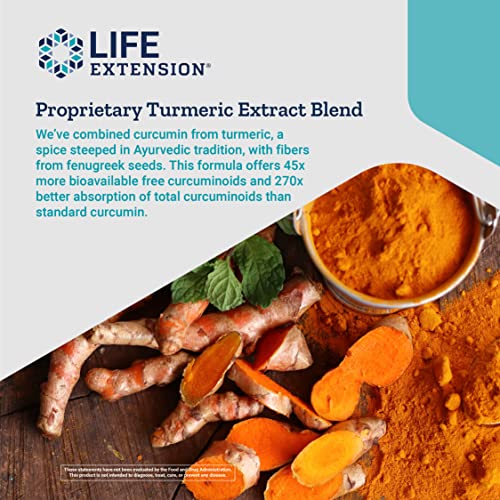 Life Extension Curcumin Elite Turmeric Extract – 270x Better Absorption Than Standard Curcumin, Support A Healthy Inflammatory Response, Gluten Free, Non-GMO, Vegetarian—30 Vegetarian Capsules