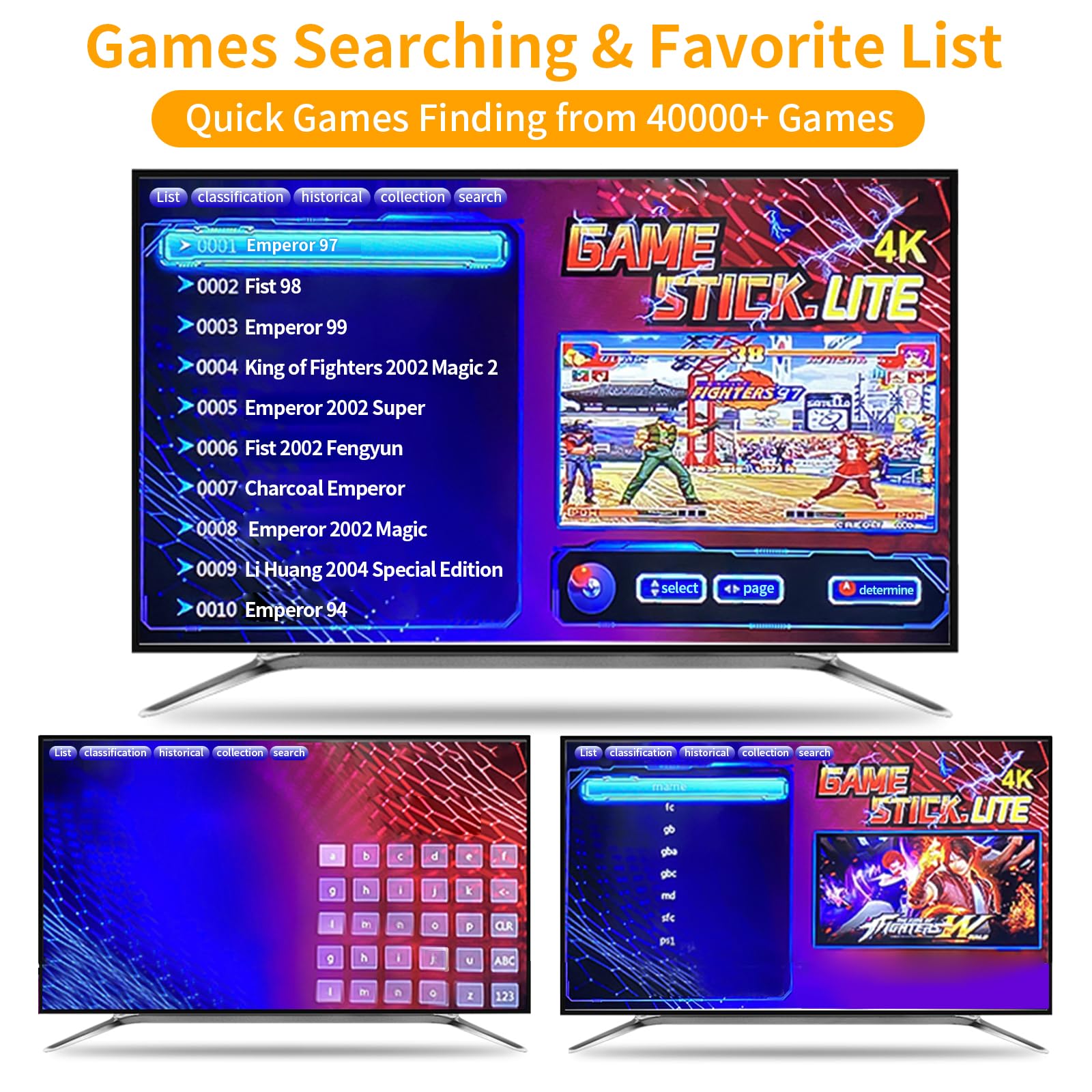 Wireless Retro Game Console, 128G Game Console with Built-in 40,000 Games, 40+ Emulators, Dual Wireless Controllers, Plug & Play Video Game Consoles, 4K HDMI Nostalgia Stick Game for TV