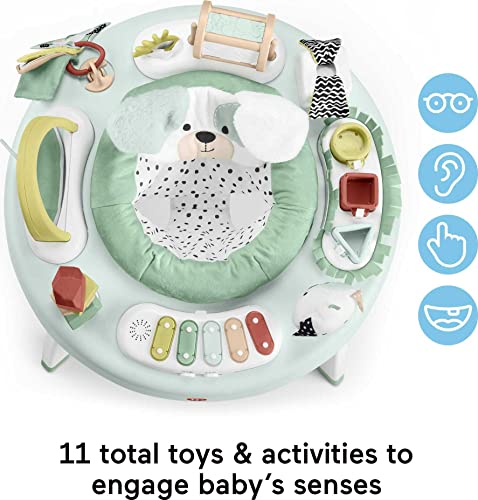 Fisher-Price Baby To Toddler Toy 3-In-1 Snugapuppy Activity Center and Play Table with Lights Sounds and Developmental Activities