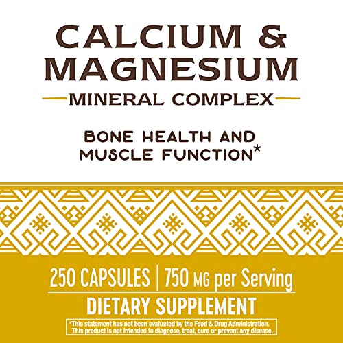 Nature's Way Calcium & Magnesium Mineral Complex, Supports Bone Health*, 750 mg per serving, 250 Capsules